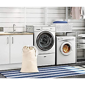 COTTON CRAFT Extra Large Laundry Bags - Heavy Duty Cotton Canvas Drawstring Closure Washable Laundry Bag - Back to School Travel College Dorm Basket Hamper Liner Toys Clothes Organizer Sack -XL 28x36