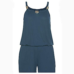 Mitiy Women Summer Solid Sleeveless Spaghetti Strap Jumpsuit Casual Stretchy Short Pant Rompers