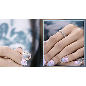 Dazzlingrock Collection 0.45 Carat (ctw) Princess & Round White Diamond Stackable Wedding Band Ring for Women in 10K Rose Gold, Size 7