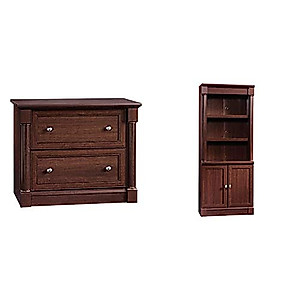Sauder Palladia Lateral File, Select Cherry Finish & Palladia Library with Doors, Select Cherry Finish