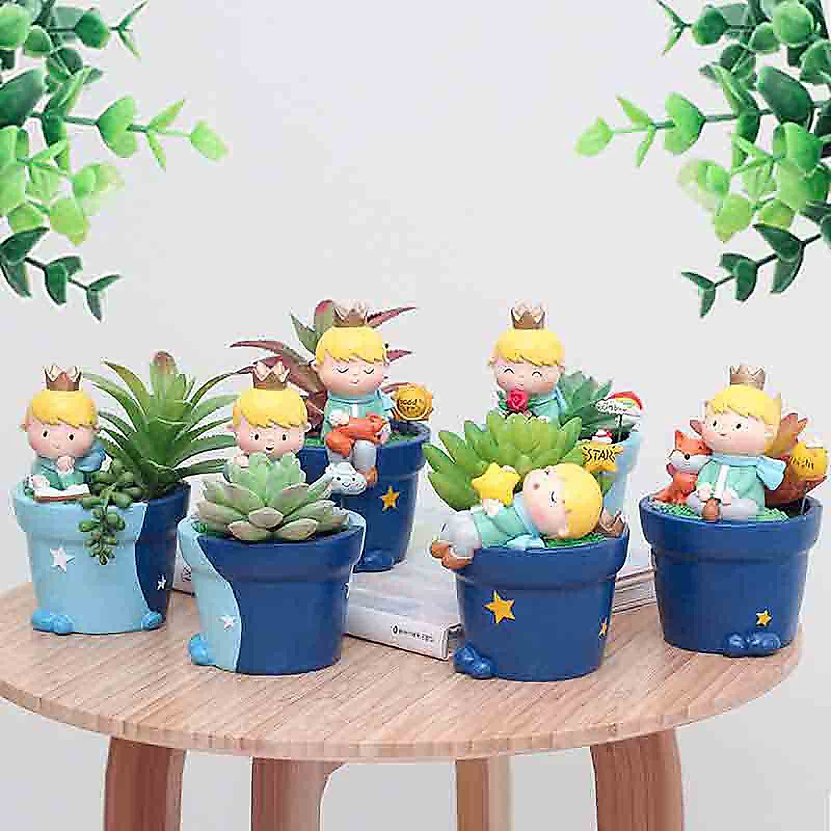 Nautance Cheap Cute Little Boy Succulent Planter Pots Resin Little Prince Flowerpot Bonsai Crafts Home Garden Yard Decor Birthday Gifts-A1