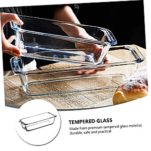 Cabilock Tempered Glass Plate Baking Pan Rectangular Cake Plate Glass Salad Dish Food Serving Plate Dishwasher Safe Easy to Clean