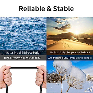 BIFALE Cat7 Ethernet Cable 100ft, Cat7 Outdoor Cable Triple shielding SSTP 10Gbps 600MHz Ethernet Patch Cable for Modem Router LAN RJ45, UV/Water Proof, Direct Burial, PE Jacket