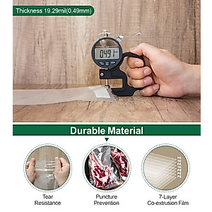 UTILIMATES Pint Vacuum Sealer Bags for Food, 6x10 Inch 200, Preprinted Label, BPA-free Puncture Prevention Heavy Duty Small Vacuum Seal Bags for Food, Ideal for Food Saver, Freezer Bags, or Sous Vide