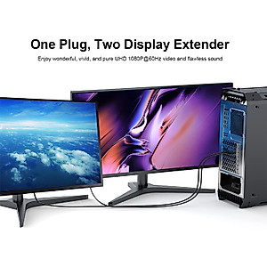 DisplayPort to HDMI Cable 6 feet 2-Pack, Thin Display Port DP to HDMI Adapter Male to Male Cord Gold-Plated Braided FHD Supports Video and Audio Compatible with Dell, HP, Insignia, Samsung, More