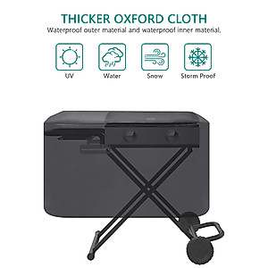 EasiBBQ Portable Grill Cart and Cover for Blackstone 17" 22" Table Top Griddles, Folding Cart Griddle Stand Shelf for Backyard, Camping and Outdoor Cooking. Black