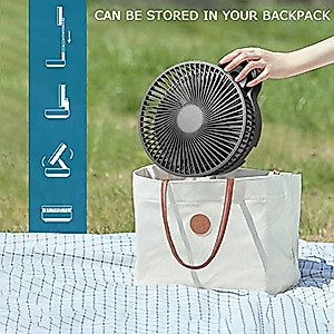 GONGDAO Oscillating Standing Fan-Portable & Foldable, Rechargeable Battery Operated Fan, Used as a Floor Fan or a Desk Fan, Adjustable Height, 8 inch 10000mAh, Quiet