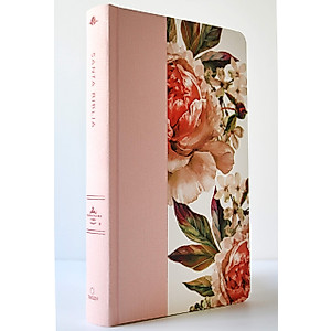 Biblia Reina Valera 1960 letra grande. Tapa Dura, Tela rosada con flores, tamaño manual / Bible RVR 1960. Handy Size, Large Print, Hardcover, Pink