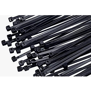 Cable Zip Ties Heavy Duty 6 Inch 100pcs Premium Plastic Wire Ties with 41 Pounds Tensile Strength Self-Locking Black Nylon Tie Wraps for Indoor and Outdoo (6 Inch)