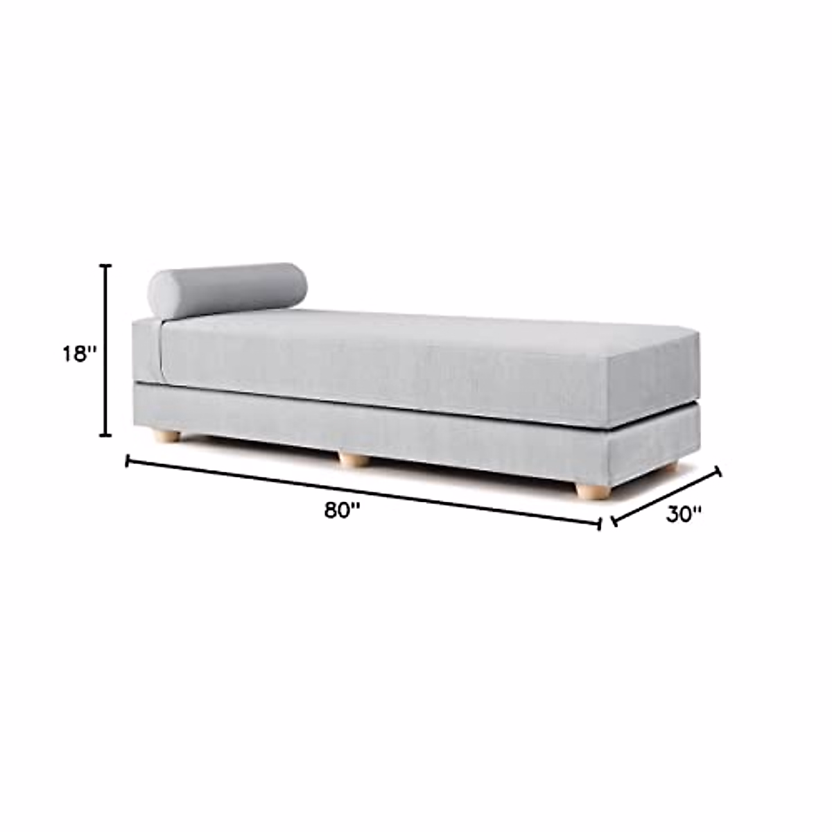 Jaxx Alon Daybed | Fold-Out Sleeper | Queen-Size Mattress - Ice