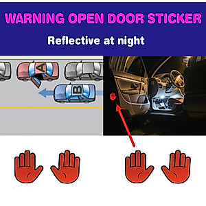 6 Pieces (2 Stickers Plus 4 Reflective Warning Open Door Sign), High Visibility, Baby in Car Sticker and Warning Open Door Sign, Baby on Board Sticker, Drive Safely Sticker