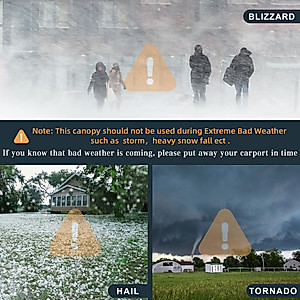 Shintenchi 10x20ft Heavy Duty Carport, Portable Garage with Removable Sidewalls, Door and Ventilated Windows, UV Resistant Waterproof Carport Canopy for Outdoor, All-Season Tarp for Car (White)