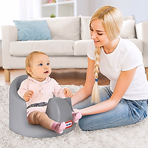Little Tikes My First Seat Infant Toddler Foam Cushion Floor Support Seat Baby Chair, Grey