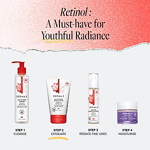 DERMA E Anti-Wrinkle Scrub – Anti-Aging Face Wash with Glycolic Acid and Vitamin A – Cleansing and Exfoliating Treatment Removes Makeup, Oil and Impurities, 4 oz