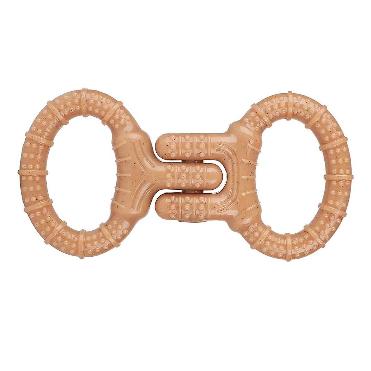 SUSSEXHOME Molar Teeth Indestructible Dog Chew Toy - Long Lasting Dog Chew Toys for Aggressive Chewers - Natural Rubber & Food-Grade Nylon - Deep Cleaning Teething Toy for Big Pets - Brown