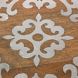 18-Inch Diameter Metal-Inlaid Wood Heritage Lazy Susan