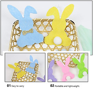 VALICLUD 10pcs Easter Rabbit Ornament Hanging Bunny Ornaments Felt Bunny Rabbit Easter Tree Decorations for Home Garden Layout Easter Party Supplies