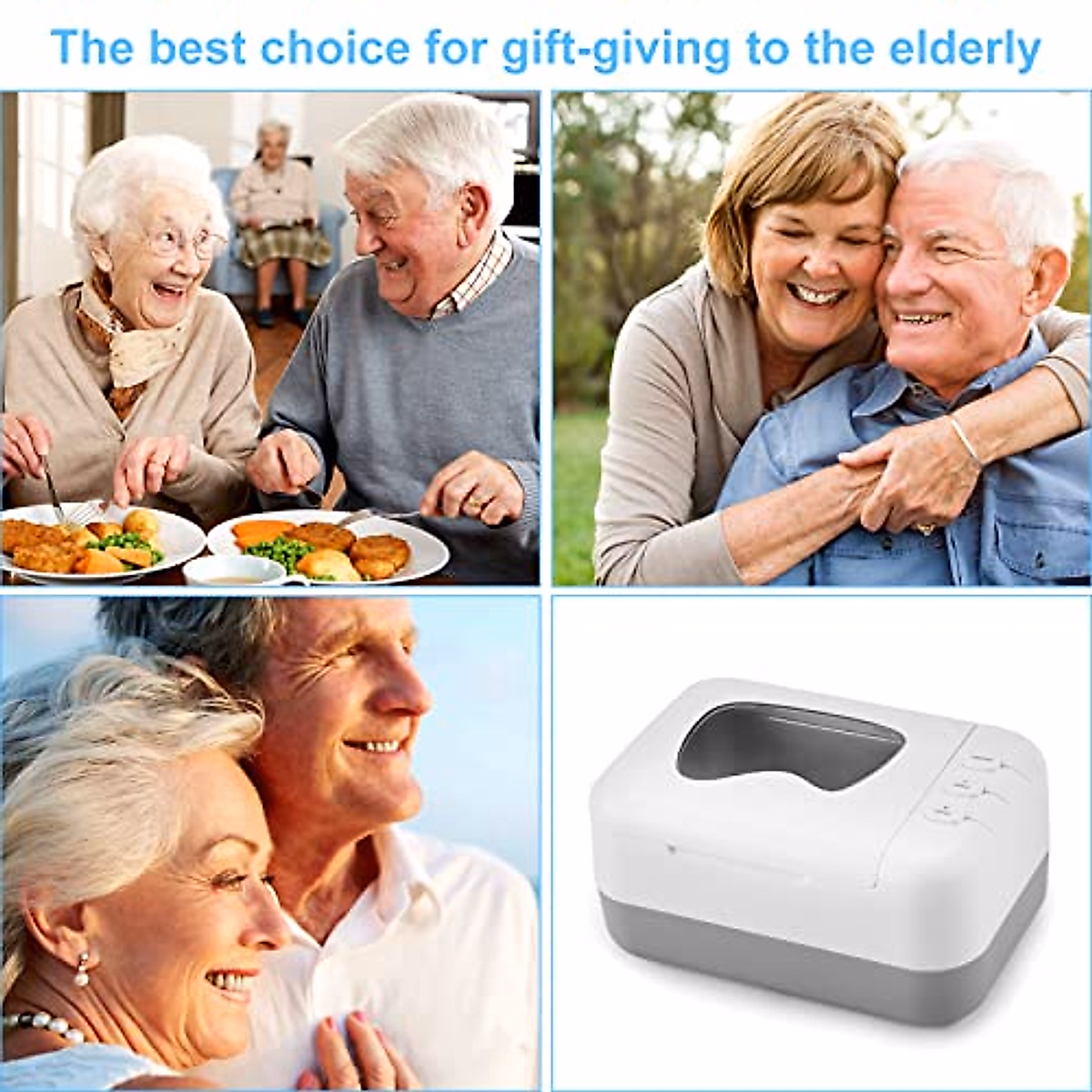 BlumWay Ultrasonic Denture Cleaner 200ml False Teeth Cleaning Machine, Very Safe Simple and Efficient Denture Cleaning Device for Old Parents Thoughtful Gifts