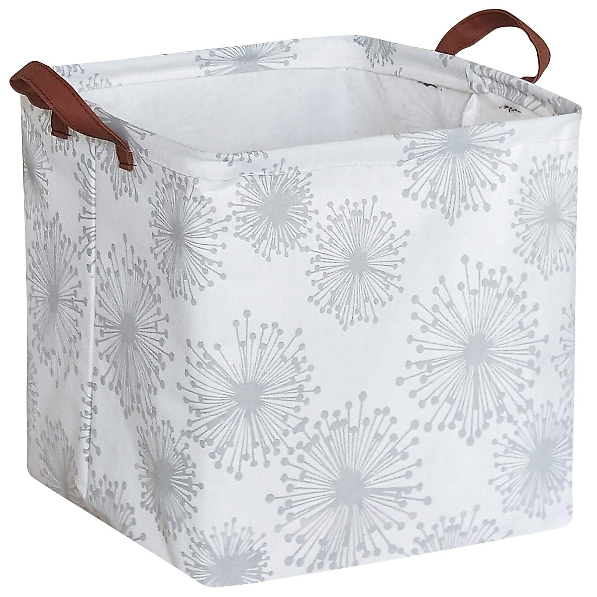 HIYAGON Square Storage Bins,Storage Baskets,Canvas Fabric Storage Boxes,Foldable Nursery Basket for Clothes,Books,Shelves Baskets,Gift Baskets,Home Organization,Room Decor(Dandelions)