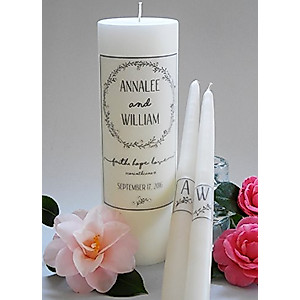 Laurel Wreath Wedding Unity Candles - Large
