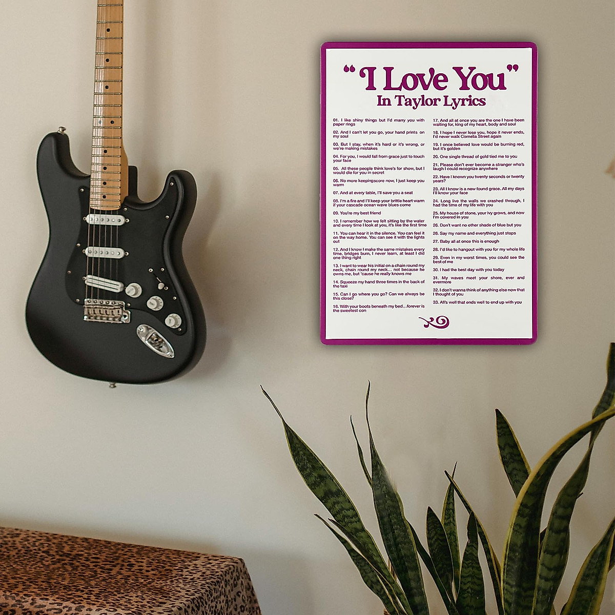 I Love You in Music Taylor Lyrics Metal Tin Sign Posters Merch Gift for Room Decor Aesthetic Music Album Taylor Wall Art 8X12Inch
