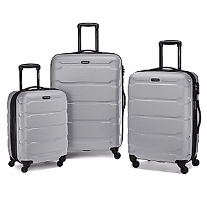 Samsonite Omni PC Hardside Expandable Luggage with Spinner Wheels, Silver, 3-Piece Set (20/24/28)