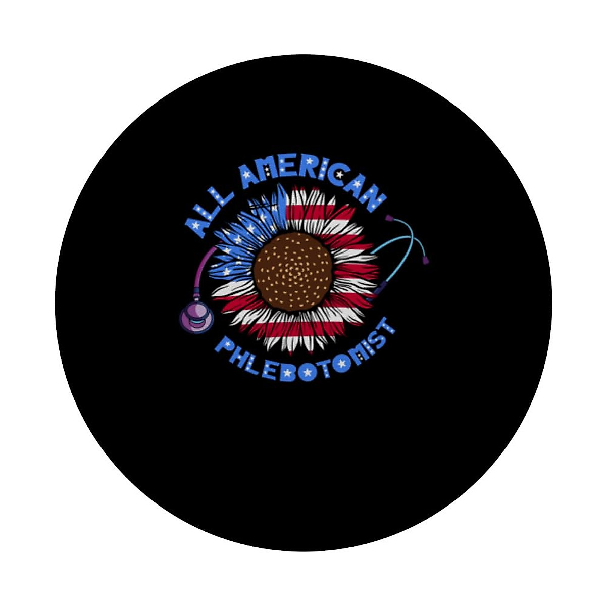 All American Phlebotomist | USA Flag | Phlebotomy Tech PopSockets Standard PopGrip
