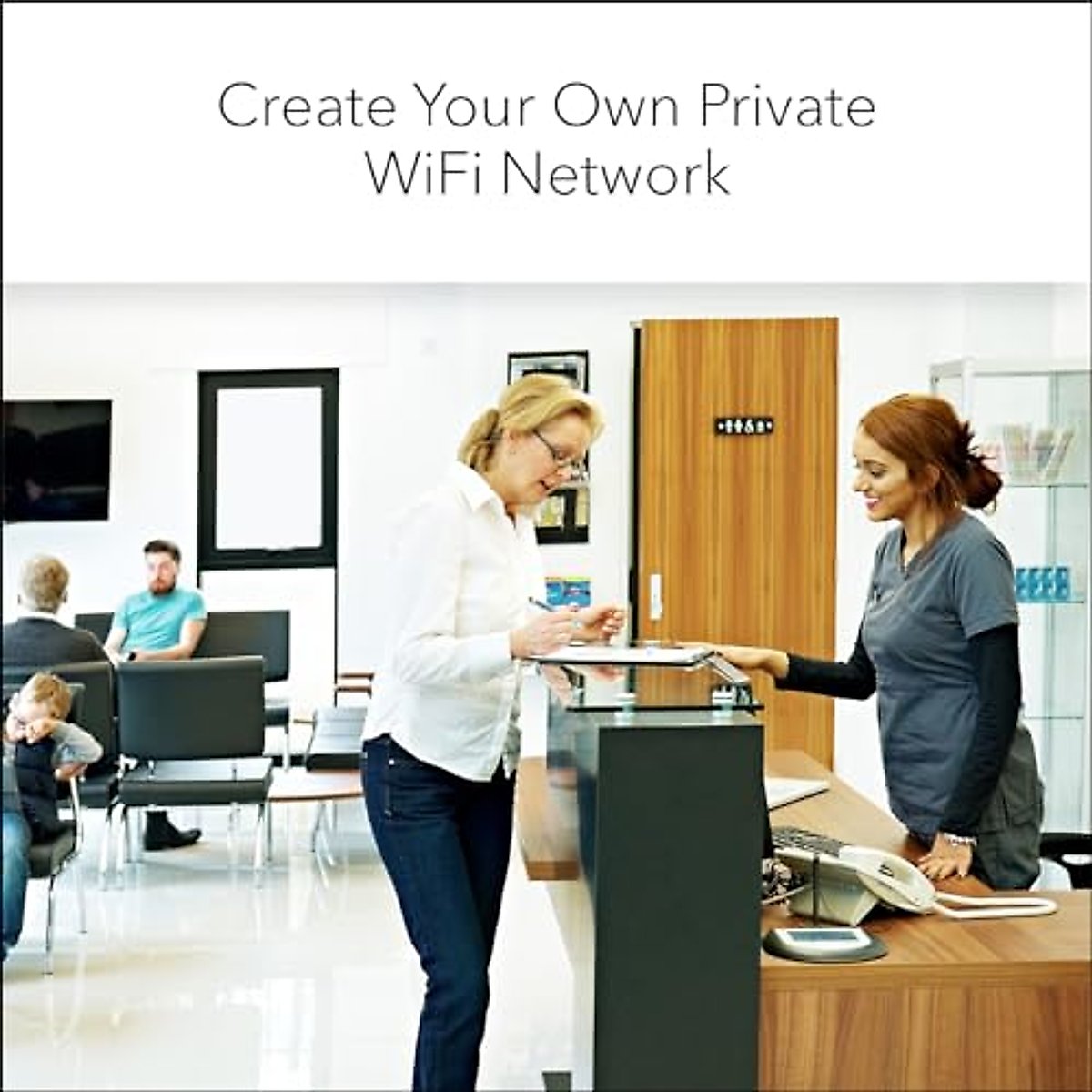 NETGEAR Wireless Desktop Access Point (WAX214PA) - WiFi 6 Dual-Band AX1800 Speed | 1 x 1G Ethernet PoE Port | 802.11ax | WPA3 Security | Up to 4 Separate SSID Networks | with Power Adapter