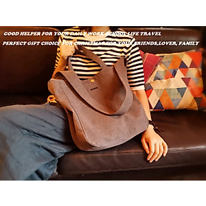 Canvas Tote Bag Casual Medium Crossbody bags for Women Hobo Shoulder Bag for Daily School Work Travel (Brown)