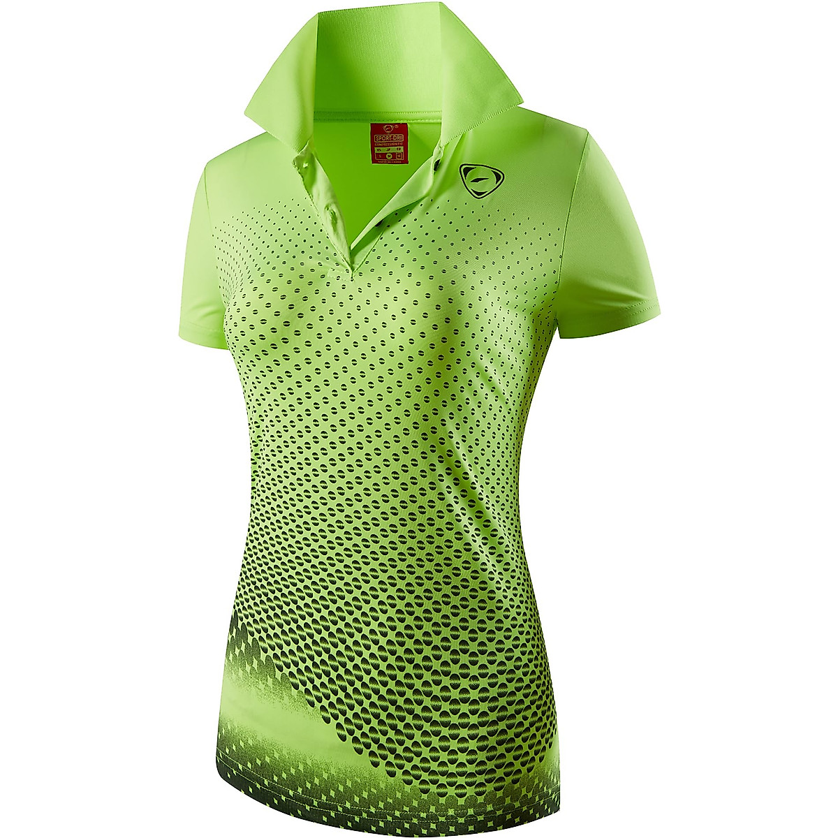 jeansian Women Sport Quick Dry Short Sleeves Polo Tee SWT251 GreenYellow XXL
