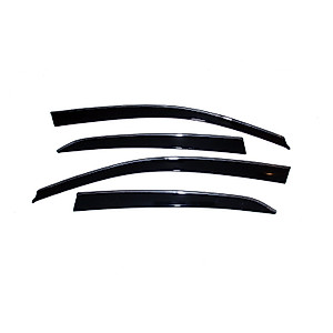 Auto Ventshade [AVS] Low Profile Ventvisor / Rain Guards | Smoke Color w/ Chrome Trim, 4 pc | 794005 | Fits 2006 - 2010 Volkswagen Jetta Sedan