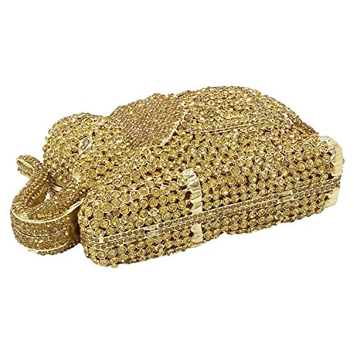 Boutique De FGG Gold Elephant Evening Clutches Bags Metal Minaudiere Handbags Clutch Bridal Wedding Party Purse