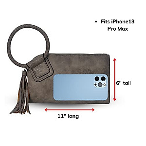 NGIL Mini Clutch Wristlet Bag Evening Bags Purse Wallet For Women(PU Mini Wristlet Bag-Brown)