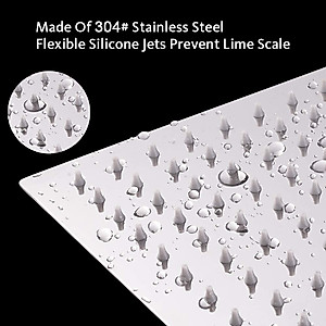 HarJue Shower Head with Extension Arm, High Pressure Square Shower Head with ShowerArm, Stainless Steel Rainfall Showerhead-Waterfall Full Body Coverage (12'' ShowerHead with 16'' Arm, Chrome)