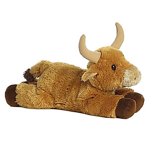 Aurora® Adorable Flopsie™ Toro Bull™ Stuffed Animal - Playful Ease - Timeless Companions - Brown 12 Inches