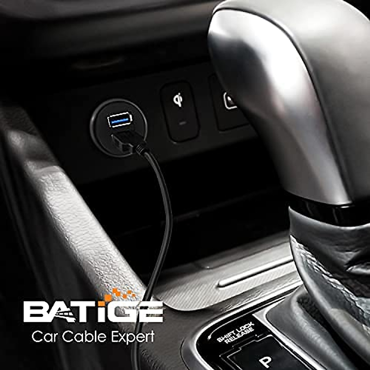 BATIGE 2 Ports Dual USB 3.0 Male to USB 3.0 Female AUX Flush Mount Car Mount Extension Cable for Car Truck Boat Motorcycle Dashboard Panel -3ft