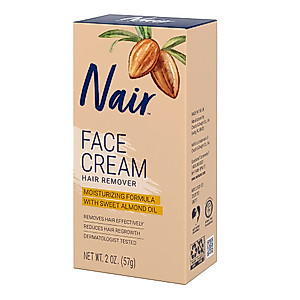 Nair Hair Remover Moisturizing Face Cream with Sweet Almond Oil 2 oz (Pack of 5)