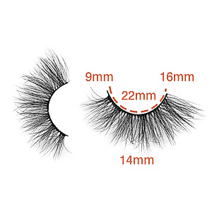 wiwoseo False Eyelashes Half Lashes Strip Natural Wispy Fluffy Faux Mink Lashes 14MM Eyelashes 10 Pairs Pack