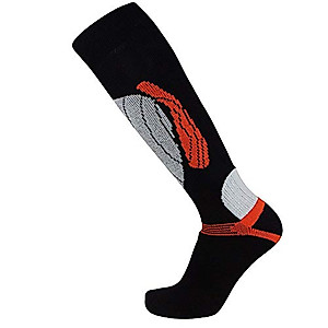Pure Athlete Elite Wool Race Ski Socks - Warm Comfortable Snowboard/Skiing Socks (Orange (1) + Silver (1) + Blue (1) - 3 Pack, Large/X-Large)