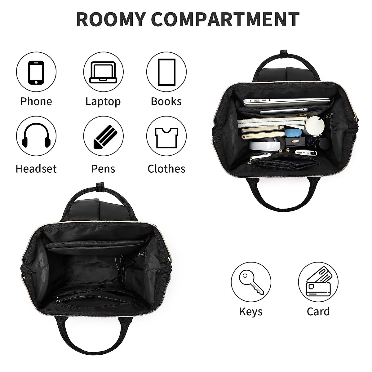 seyfocnia Laptop Backpack for Men,15.6 Inch Computer Bags for Laptops for Men Travel Backpack Purse Nurse Teacher Backpack College Work Bags Waterproof Laptop Backpack for Women with USB Port,Black