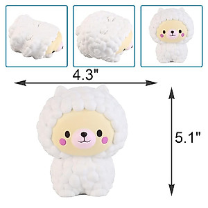 Anboor 5.1 Inches Squishies Sheep Bear Jumbo Kawaii Soft Slow Rising Scented Animal Squishies Stress Relief Kid Toys Children's Day
