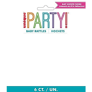 Adorable Pink Baby Rattles (6cm) 6 Count - Party Favors for Baby Showers & Celebrations