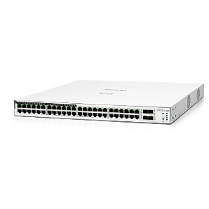 HPE Networking Instant On Switch Series 1830 48-Port Gb Smart-Managed Layer 2 Ethernet Switch with PoE | 48x 1G | 4X SFP | 24x CL4 PoE (370W) | Fan-Less | US Cord (JL815A#ABA)