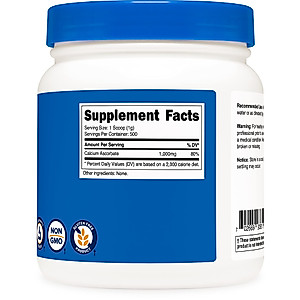 Nutricost Calcium Ascorbate Powder (Vitamin C and Calcium Complex), 500 Grams - Non-GMO and Gluten Free