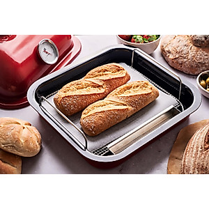 LoafNest inTune Precision Baker : 9 qt (4+5) Multipurpose Baking Dish and Cloche with Built in Oven Thermometer and Water Tray