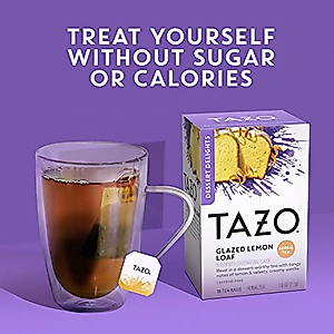 TAZO Glazed Lemon Loaf Herbal Tea Bags, Aromatic Blend, Caffeine-Free, 15 Tea Bags, 6 Count