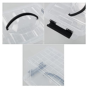 Xyskin 5.5 Qt. Plastic Storage Container Bin with Secure Lid and Latching Buckles, 6 Pack, Clear