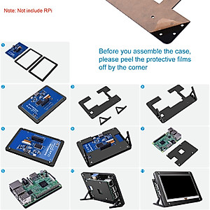 Longruner Raspberry Pi Touch Screen with Case, 5 Inch TFT LCD Display HDMI Module 800x480 for Raspberry Pi 3 2 Model B and RPI 1 B+ A BB Black PC Various Systems （with Protective Case）