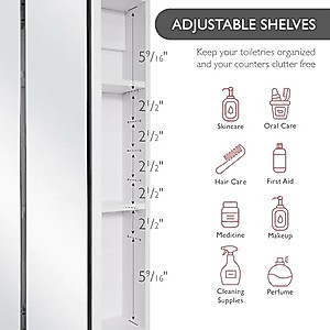 Design House 25 Inch Cyprus Bathroom Medicine Cabinet, Wall Mounted, Mirror, Clear Gloss, 590331
