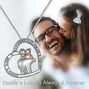 AOBOCO Daughter Birthday Gifts from Dad, Sterling Silver Father to Daughter Necklace Jewelry Gift